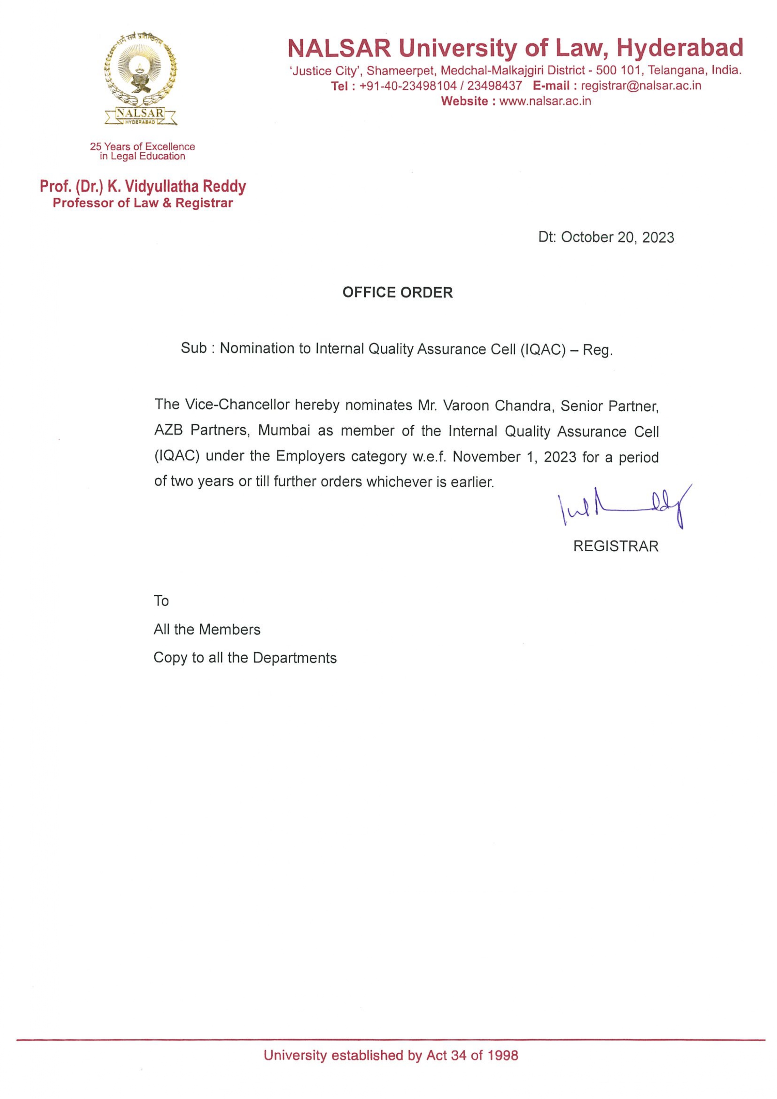 NALSAR IQAC | NALSAR UNIVERSITY OF LAW