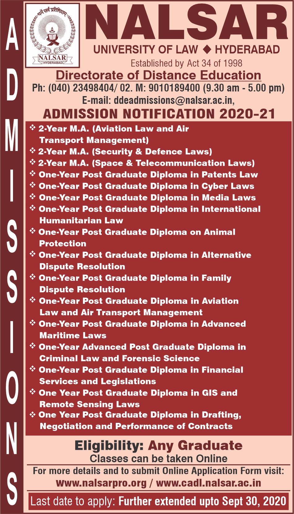 NALSAR UNIVERSITY OF LAW | Accredited in 'A++' grade with a score 3.60 ...